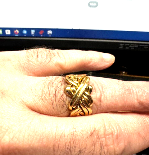 18k Saudi Gold 8 Piece Puzzle Ring Size 10.5 | eBay