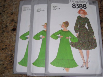 UNCIRCULATED 1977 SIMPLICITY #8388- LADIES ELASTIC NECKLINE DRESS ...