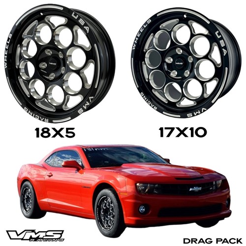 VMS RACING MODULO DRAG RACE RIMS WHEELS R 17X10 F 18X5 FOR 11-24 GM ...