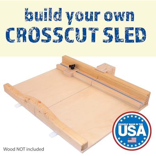 DIY Table Saw Crosscut Sled Kit (19" Kit 19" Kit w/ Predrilled UHMW ...