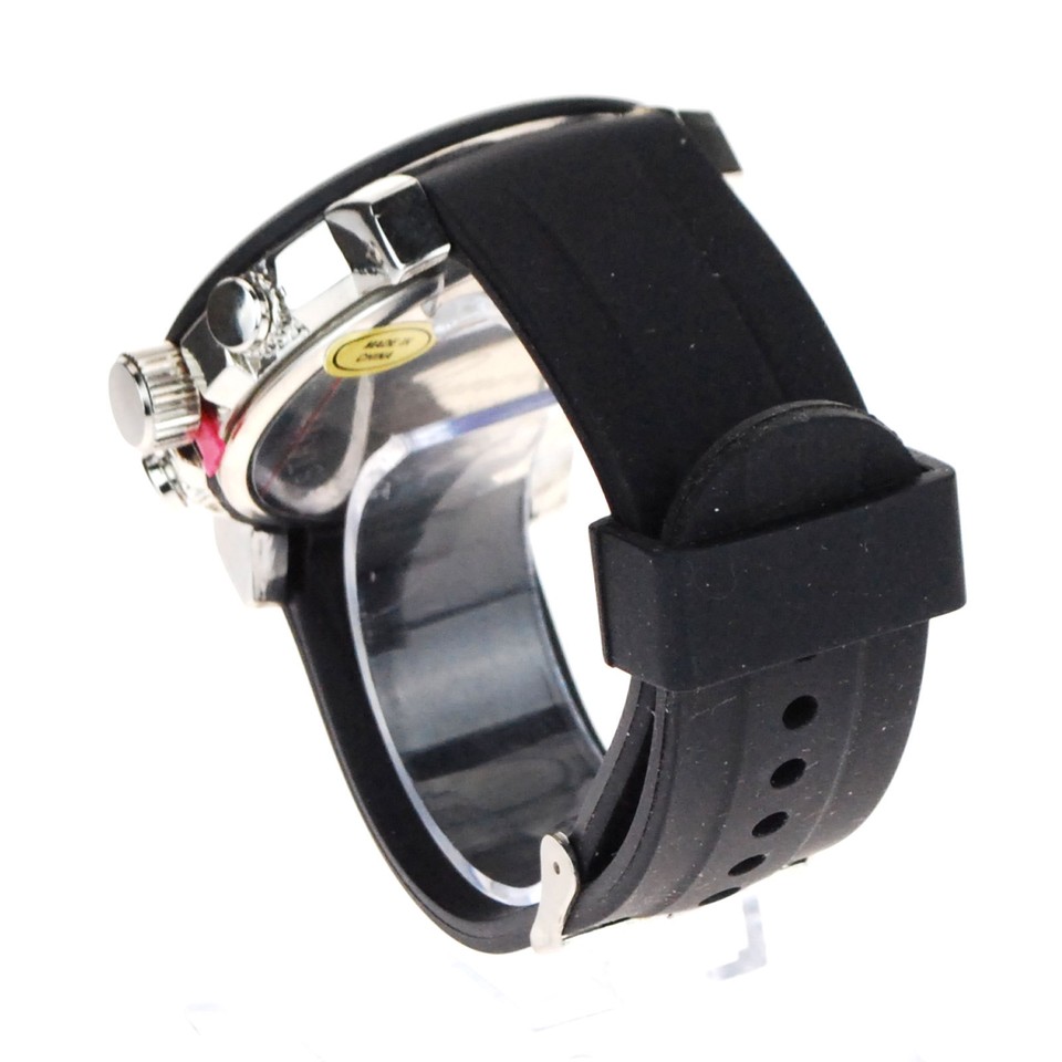 Geneva Mens Water Resistant Stainless Rubber Silicon Band Sporty Wrist ...