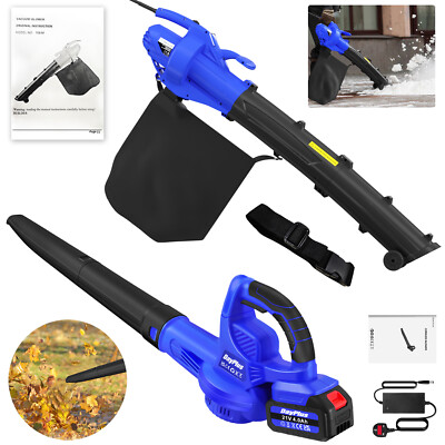4000W 3 in 1 Garden Vacuum for Snow Leaves Leaf Vacs Blower Hoover Bag ...
