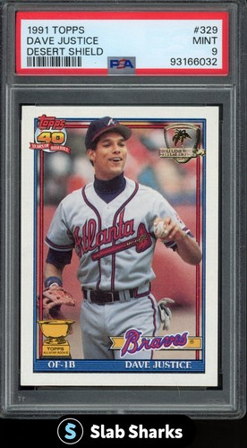 1991 TOPPS DAVE JUSTICE OPERATION DESERT SHIELD ALL-STAR ROOKIE #329 ...