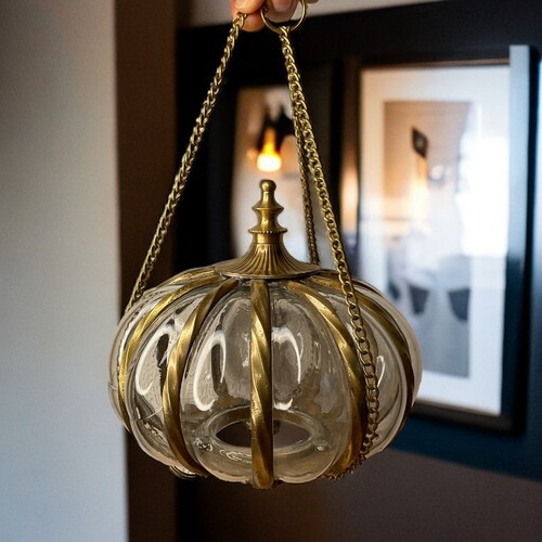 Vintage Large Oil / Candle Hanging Swag Lamp? with Unique Rare Heavy | eBay