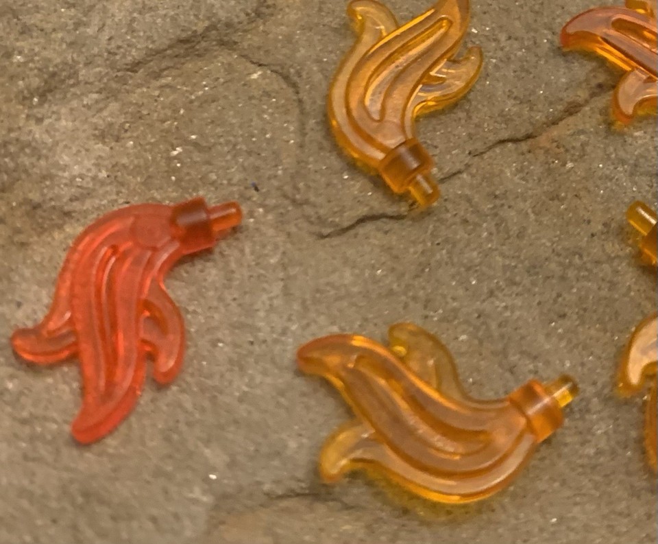 LEGO Castle Knight Plume Feather Triple Flame Trans Orange. 64647. 5 ...