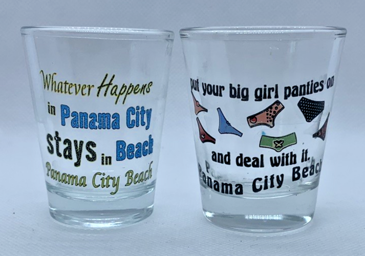 Shot Glass lot "put your big girl🩲panties on.&Whatever Happens in PCB ...