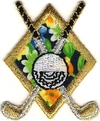 Floral Golf Clubs Ball Crest Embroidery Patch | eBay
