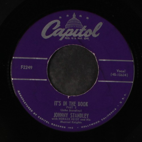 JOHNNY STANDLEY: it's in the book / part 2 CAPITOL 7" Single 45 RPM | eBay