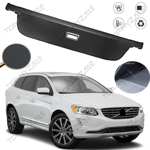 For Volvo XC60 2010-2017 Black Rear Trunk Cargo Cover Retractable ...