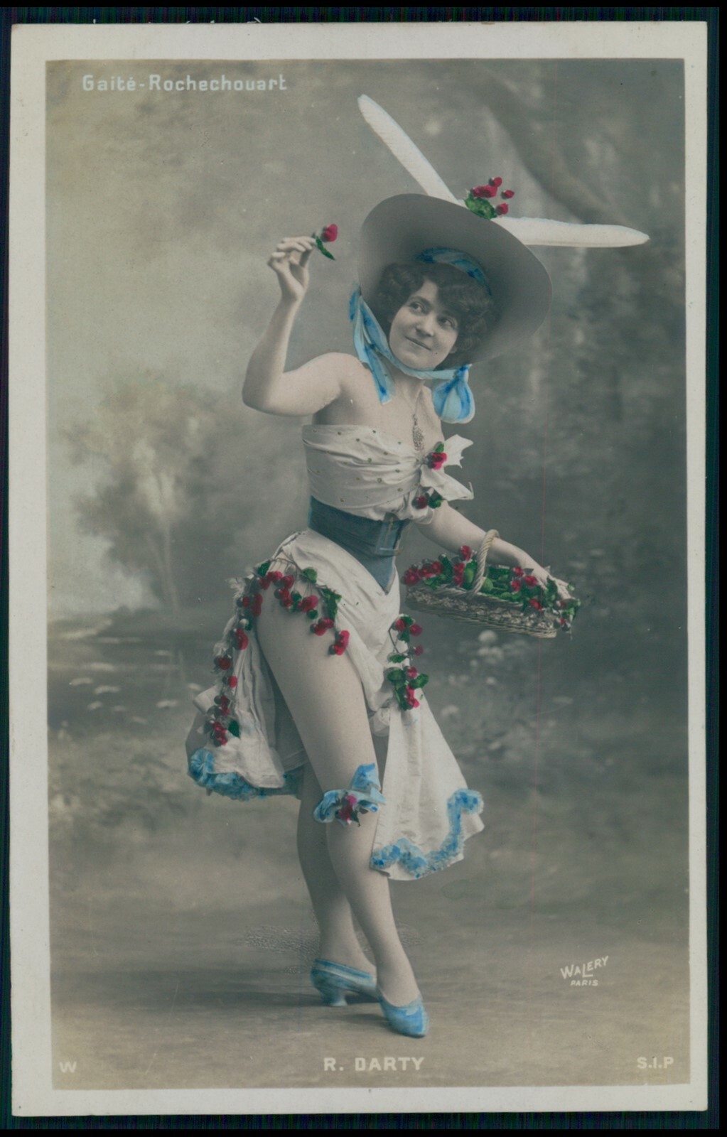 Set Of 5 Risque Sexy Miss Darty Showgirl Woman Original 1910s Postcard