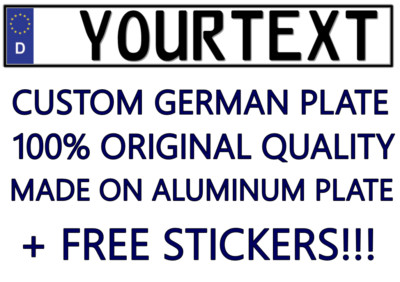Custom Personalized ALL European Car Euro Number License Plate Germany ...