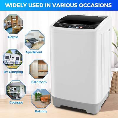 Portable Washing Machine 17.8lb Capacity Full-Automatic 2.4 Cu.ft ...