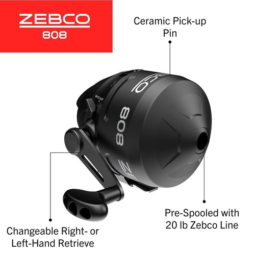 Zebco 808 Spincast Fishing Reel,Powerful All-Metal Gears, Quickset Anti ...