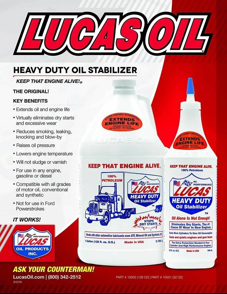 Lucas Oil 10001 Single Petroleum Heavy Duty Oil Stabilizer 32 oz ...