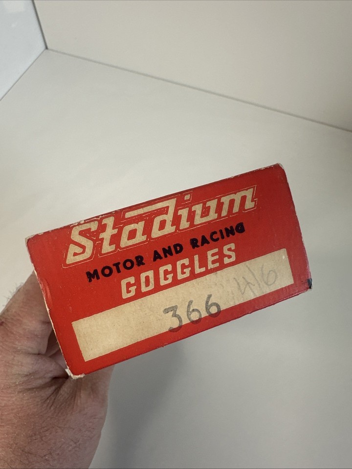 VINTAGE STADIUM Motor & racing Goggles New Old Stock - Original Box ...