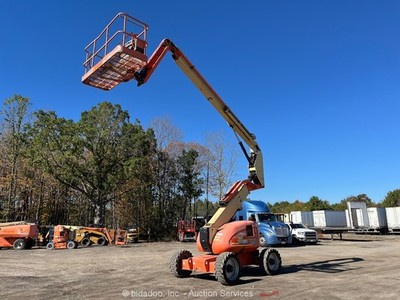 2012 JLG 600AJ 60' 4WD Diesel Articulating Boom Lift Jib Man Sky Power ...