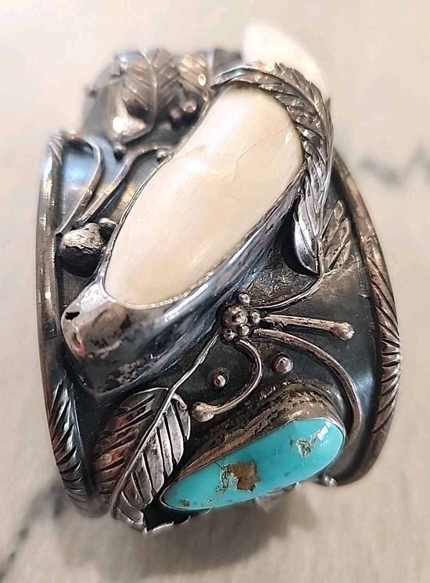 Massive Navajo Sterling Silver Turquoise Vintage Men LED Digital Watch ...