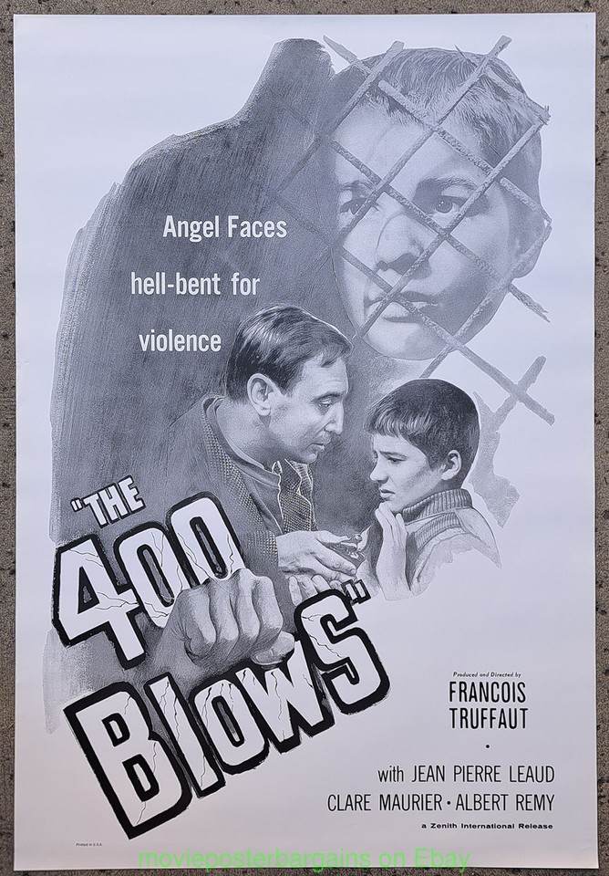 THE 400 BLOWS MOVIE POSTER 27x39 Inch MINT REPRINT FRANCOIS TRUFFAUT ...