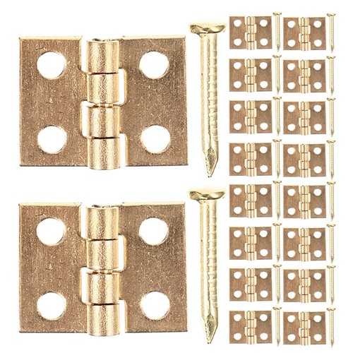 50 Sets Miniature Brass Hinges With Screws Small Hinge For Wooden Chest ...
