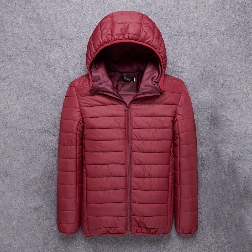 Thickened Winter Coat Mens Down Jacket Down Cotton Filling Long Sleeve ...