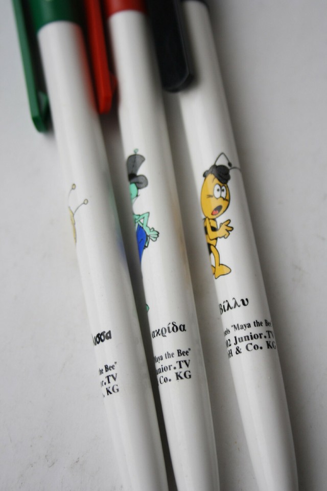 3X RARE GREEK 2002 MAYA BEE PENS FLIP WILLY STATIONERY PEN SET NEW NOT ...