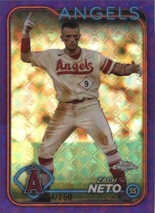 2024 Topps Chrome Logofractor Edition - Zach Neto #123 Purple Refractor ...