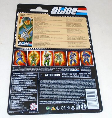 GI JOE File I.D. Card Filecard 2021 RETRO Grunt UNCUT CARD Back | eBay