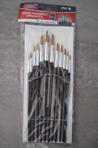 12 x Detail Malerpinsel Rundpinsel Ringpinsel Dünner Pinsel Pinselset ...