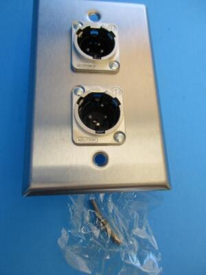 NEUTRIK 203M 1-gang wall plate Dual NC3MD-L-1 3-pin MALE XLR Stainless ...