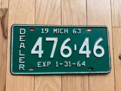 1963 1964 Michigan Dealer License Plate | eBay
