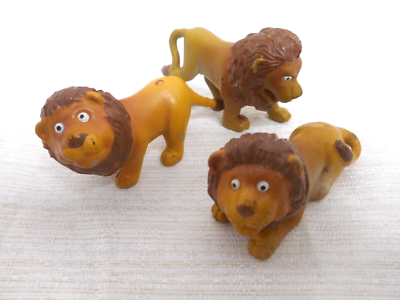 Vintage SOMA CHINA Rubber Lions Set of 3 Animal Toy Jungle | eBay