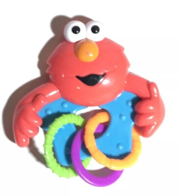 Elmo Baby Rattle Toy With Rings Sesame Street BPA Free Vintage | eBay