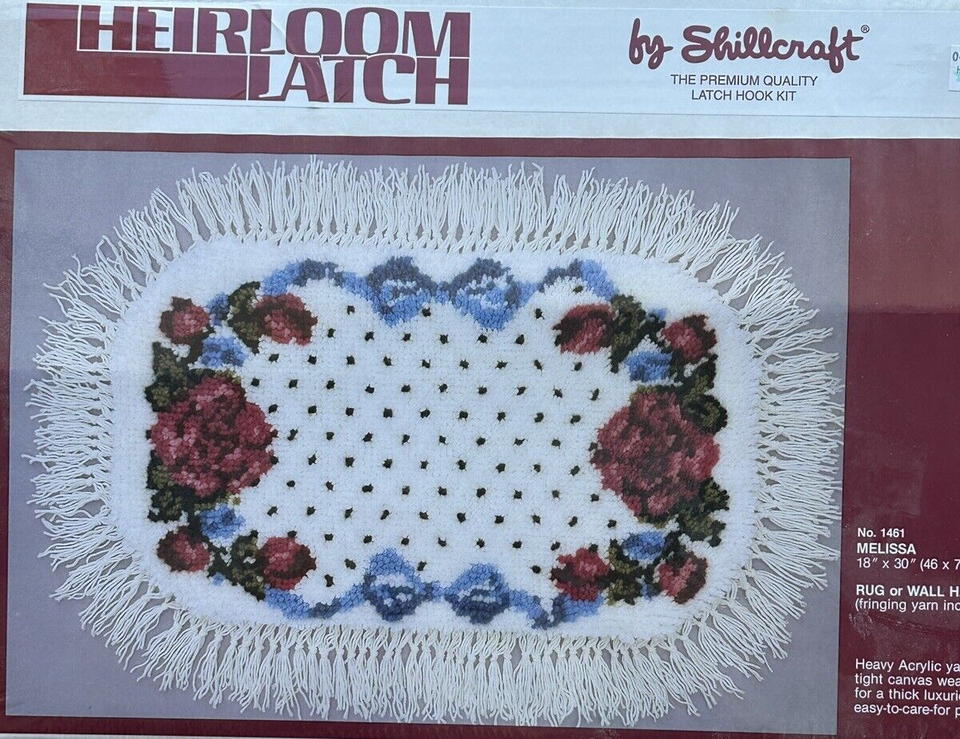 Latch Hook Rug Kit Melissa Shillcraft Floral Design 20 x 27 Vintage ...