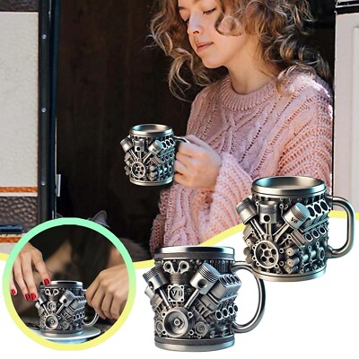 V8 Engines Stainless Steel Cup, 15OZ V8 Engine Coffee Mug, Creative Car ...
