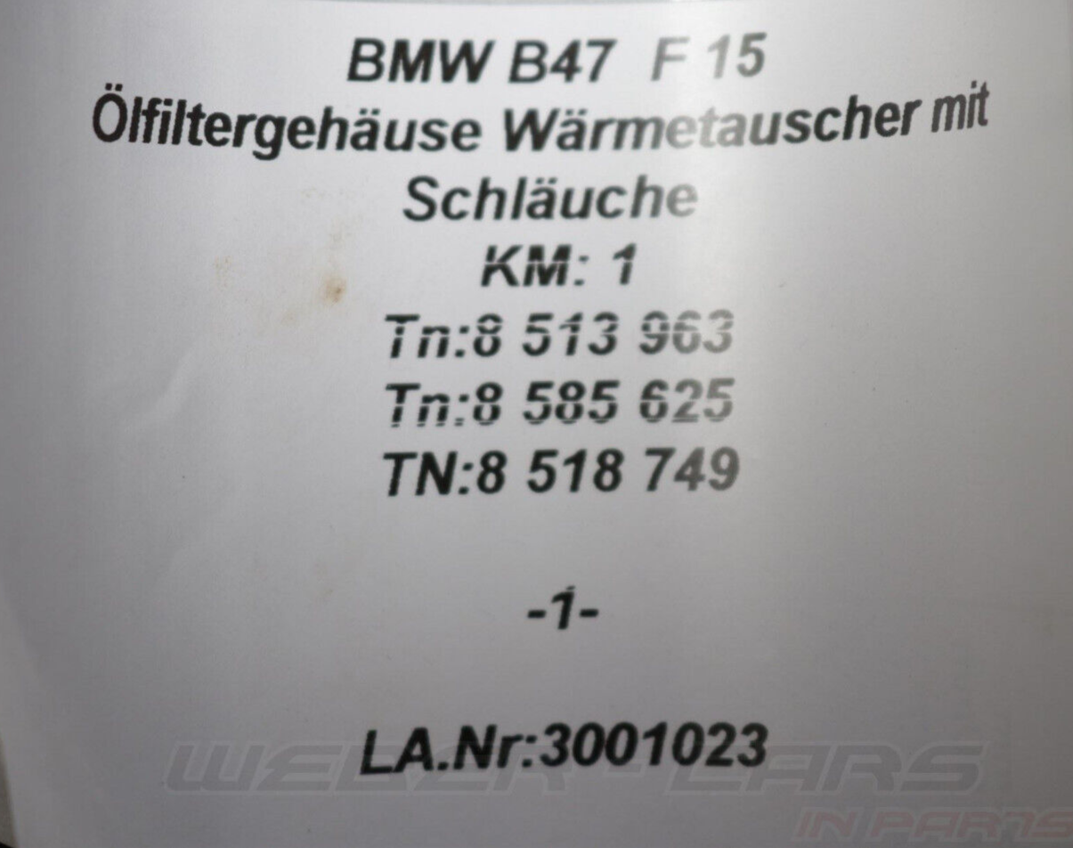 8596283 Alloggiamento Filtro Olio Scambiatore 8585625 OEM BMW X5 F15 ...