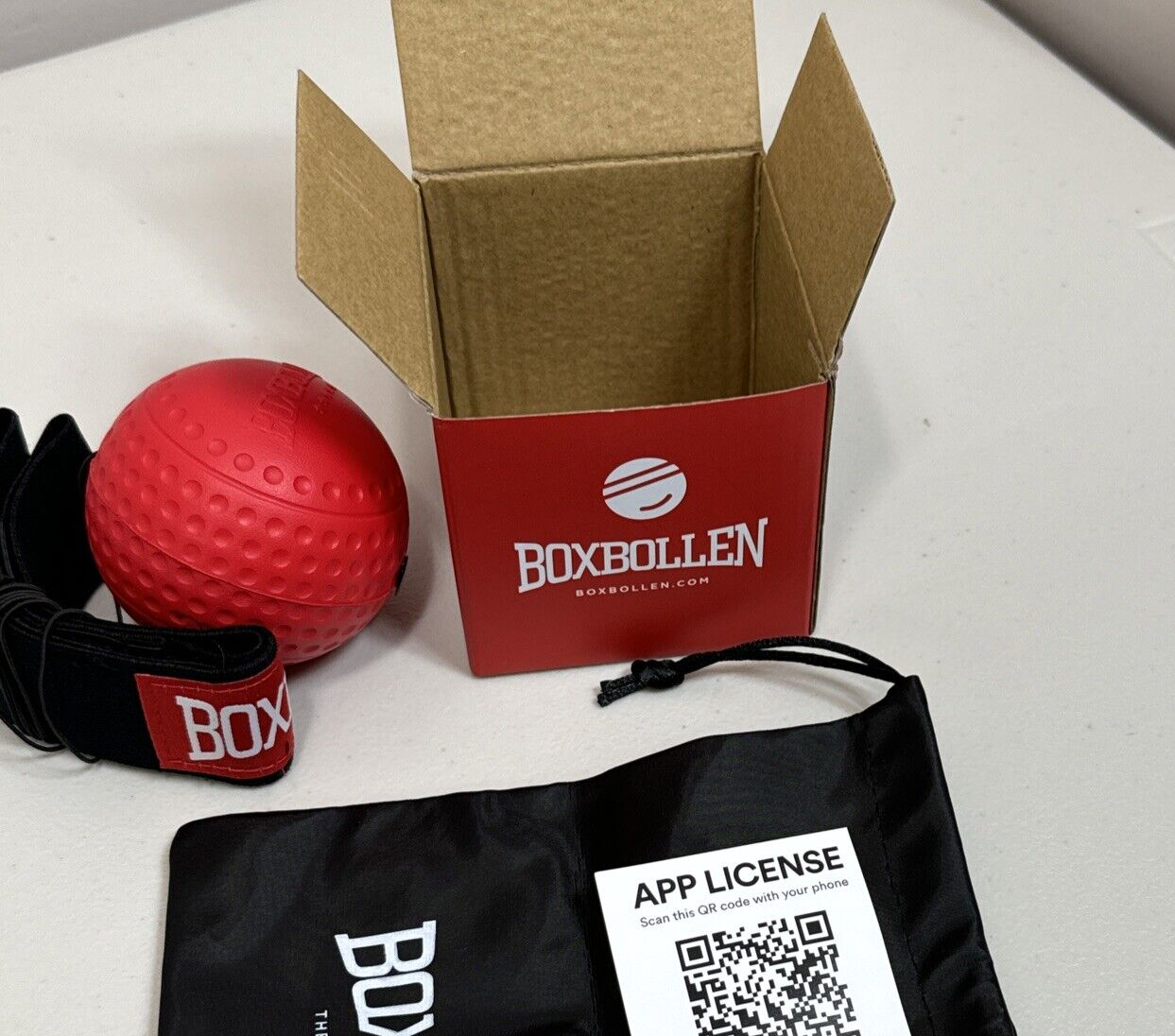 BoxBollen Boxball Reflex Punching Ball Fitness Game Headband & QR Code ...