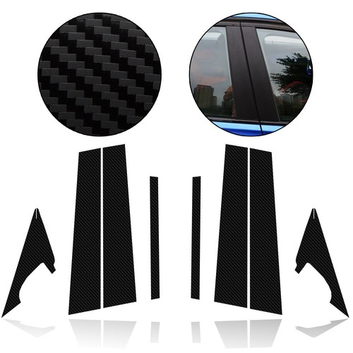 8x Window B C Pillar Panel Trim Cover 3D Carbon Sticker Fits For 18-19 ...