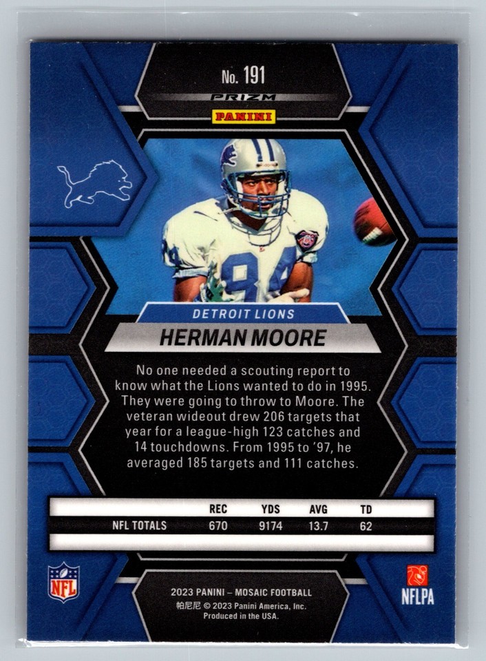 2023 Panini Mosaic #191 Herman Moore Pink Camo Prizm | eBay