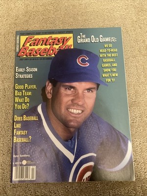 July 1991 Fantasy Baseball magazine RYNE SANDBERG cover Vintage | eBay
