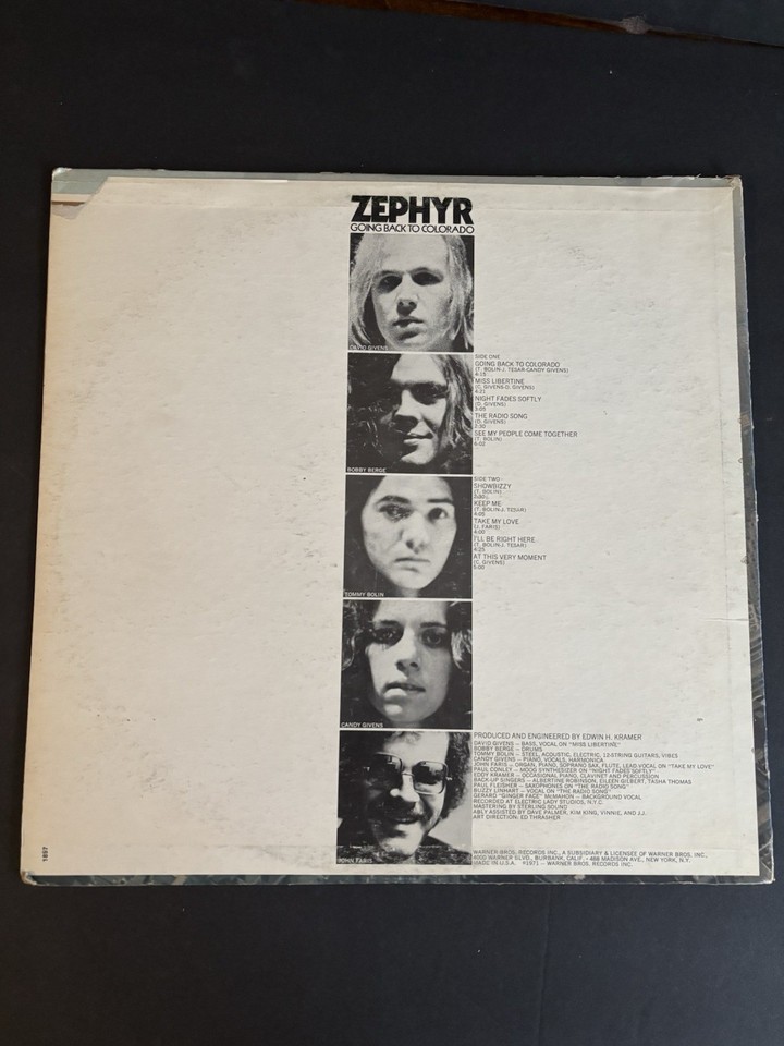 Zephyr, Tommy Bolin Going Back To Colorado Rare 1971 Promo Warner Bros Psych LP | eBay