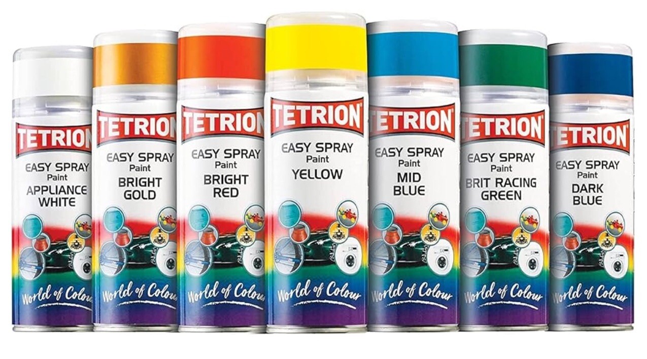 Tetrion Easy Spray Paint For Wood Metal Plastic All Purpose All Colours ...