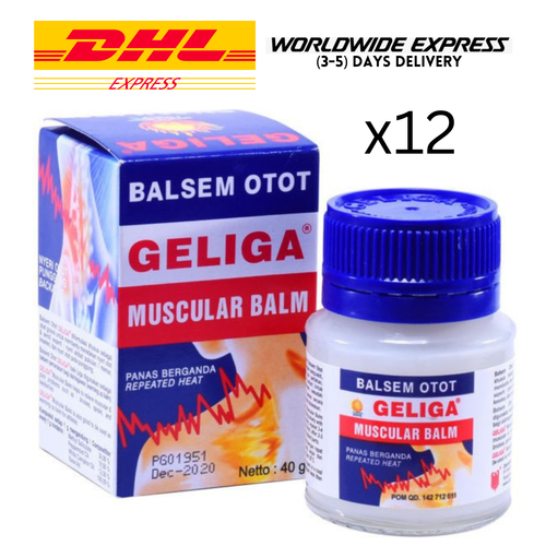 NEW 12x 20g Geliga Muscular Balm REPEATED HEAT Neck Relieve Muscle Pain ...