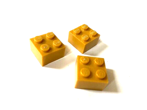 LEGO Parts: 2x2 Bricks, Part # 3003, PEARL GOLD TONE - 3 Pcs - HTF! | eBay