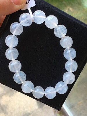 12.7mm Natural Clear White Blue” Feather ”Quartz Crystal Bracelet AAA ...