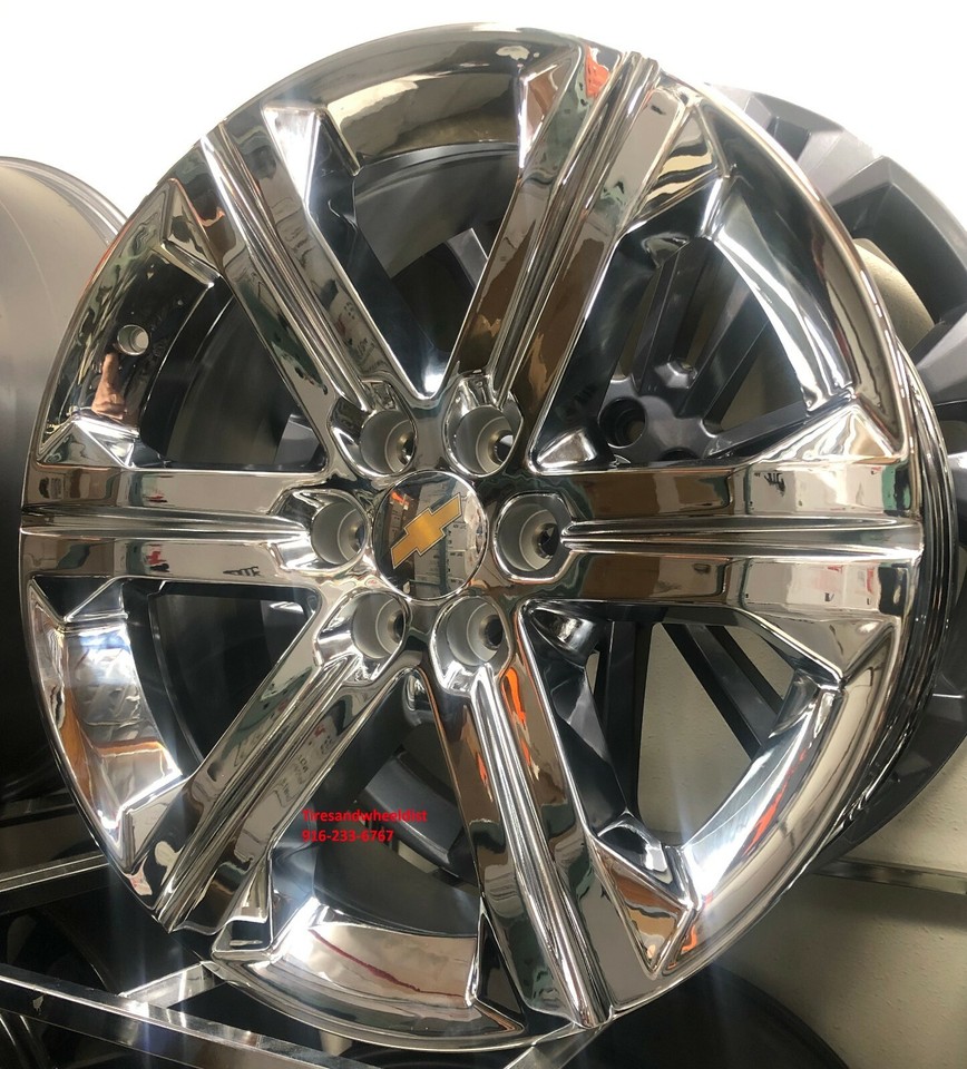 26'' Chevy CK157 Chrome Wheels with Tires Silverado Tahoe Avalanche ...