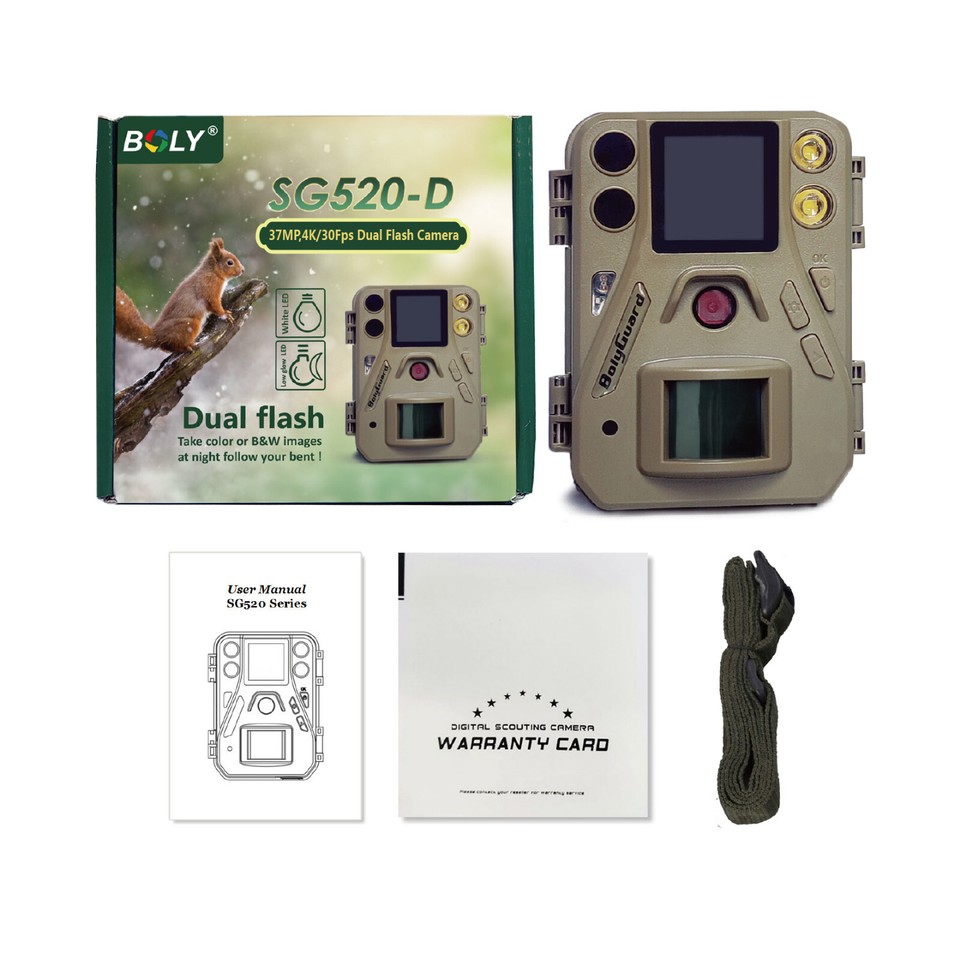 BOLY Trail Camera With Solar Panel 37MP Hunting Camera 4K Dual Flash ...