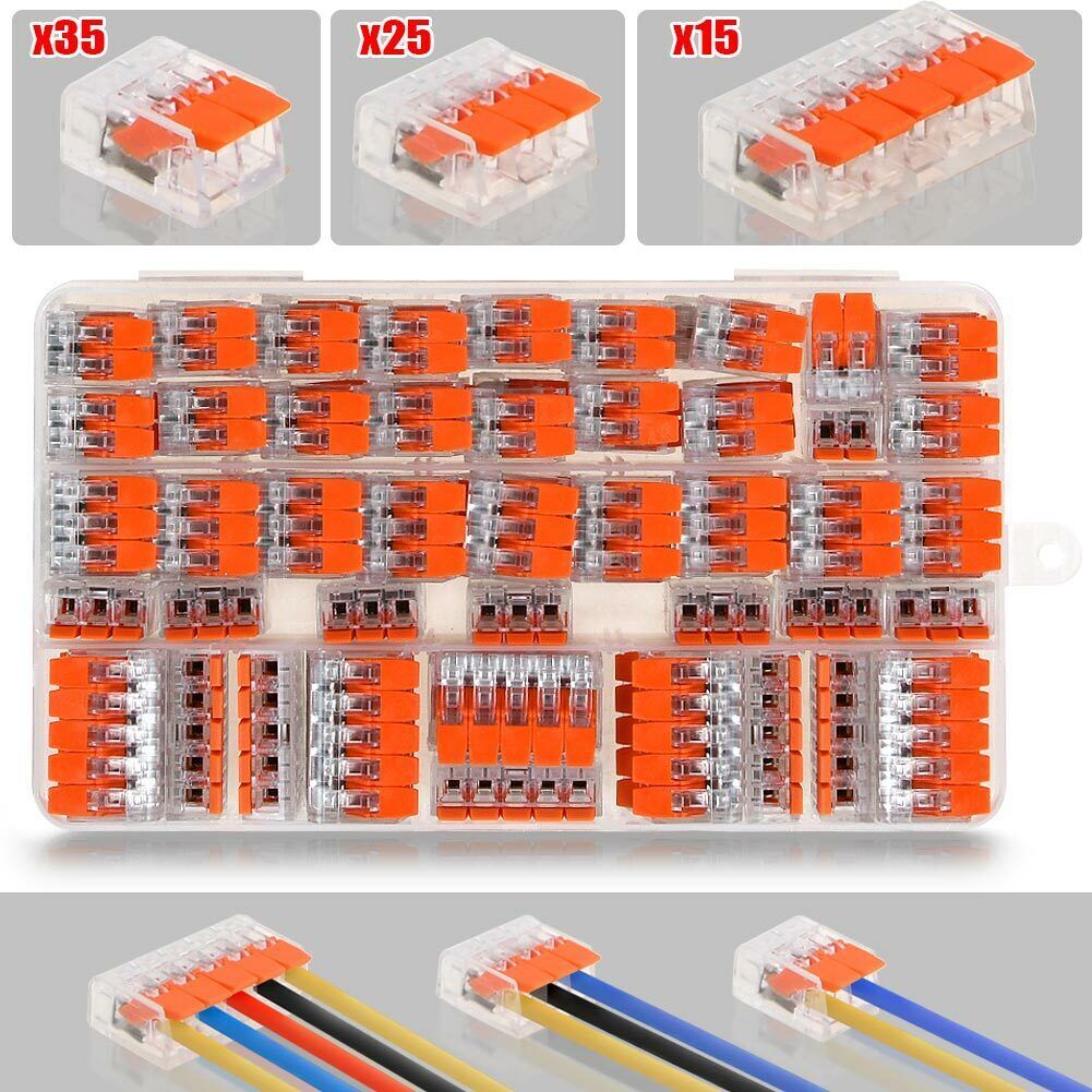 75x For Wago 221 Electrical Connectors Wire Block Clamp Reusable ...