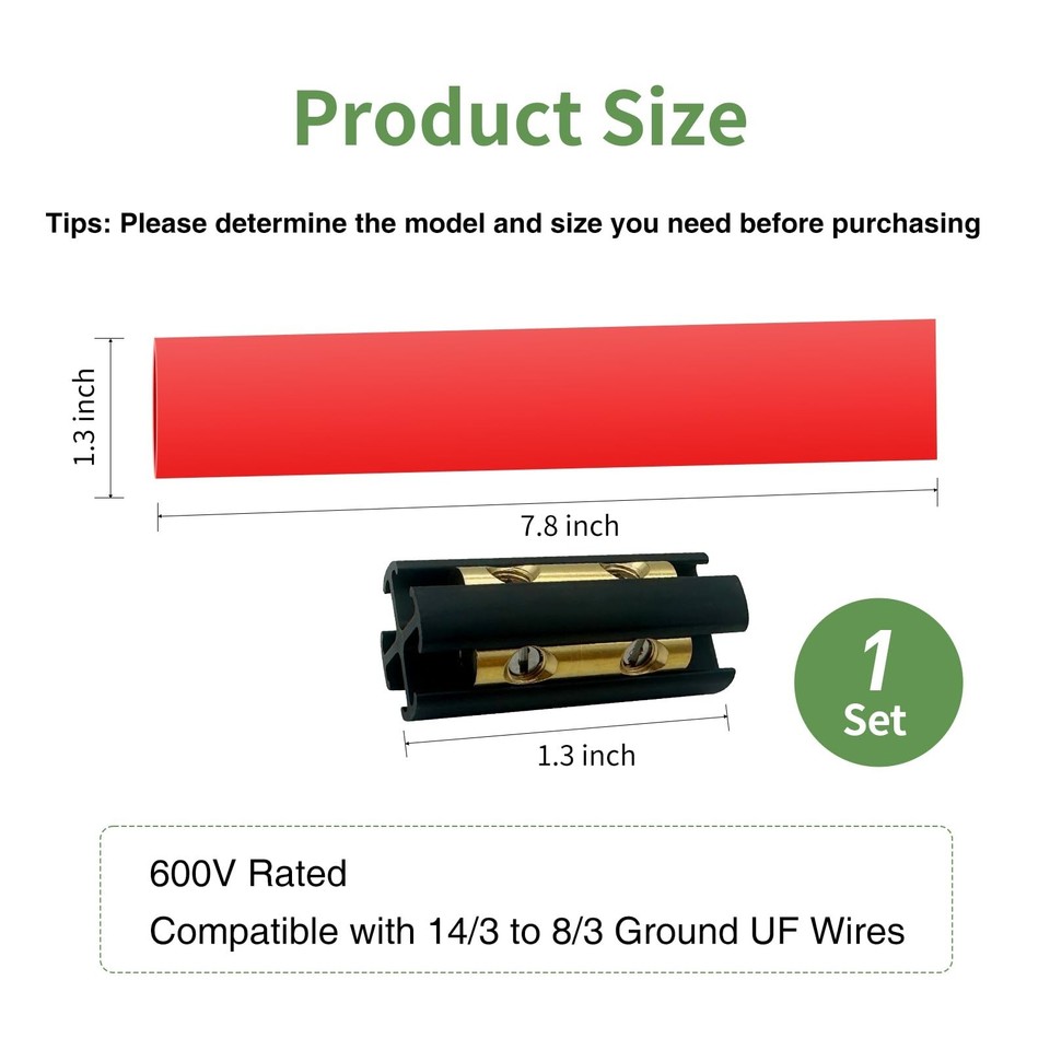 Underground Wire Splice Kit, Direct Burial Dual Rated Butt Splice 1 Set ...