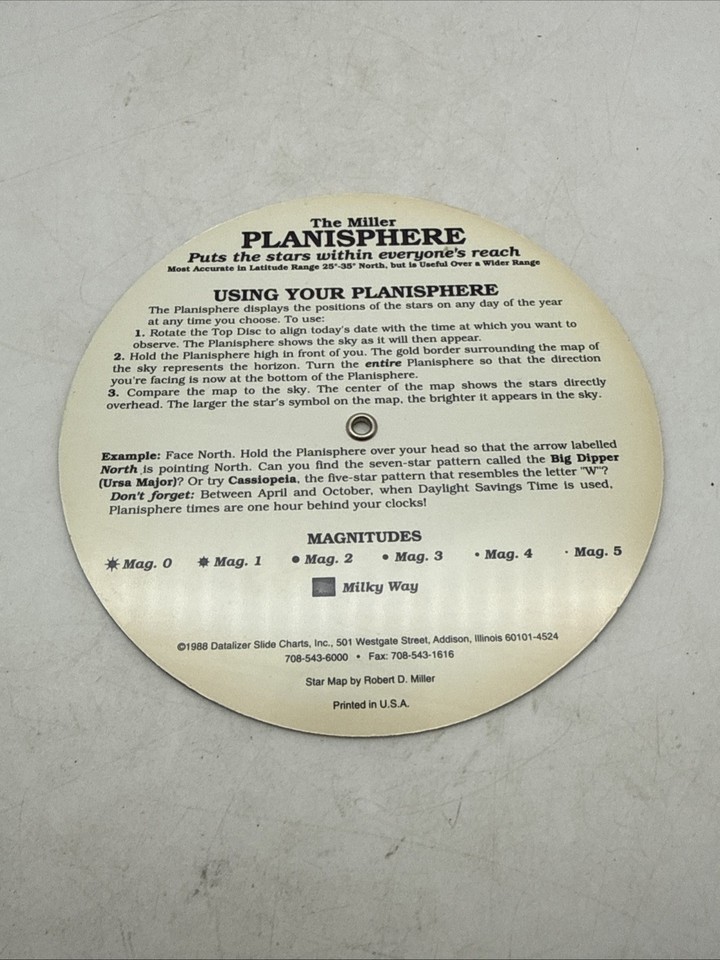The Miller Planisphere Latitude 30 Degrees North Star Map Vintage ...