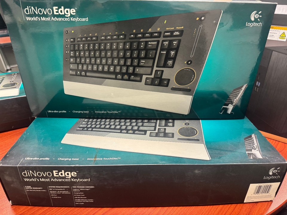 Logitech 820-002061 diNovo Edge Wireless Bluetooth Keyboard & Charging ...